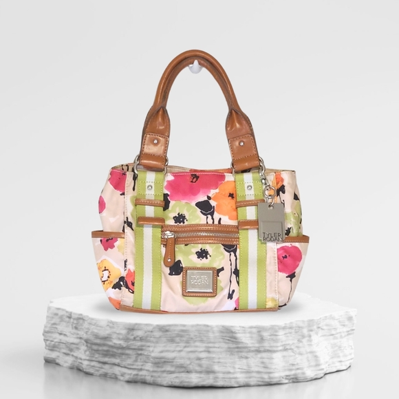 Tyler Rodan | Bags | Tyler Rodan Colored Poppy Flower Canvas Leather ...